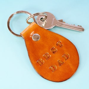 Best Dad Keychain Leather Keychain Handmade Fathers Day Gift | Etsy