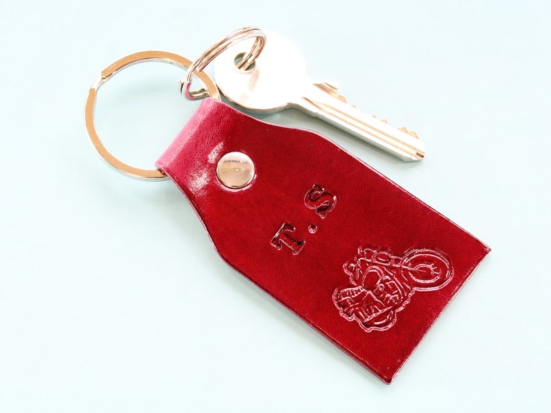 Personalized Motorcycle Keychain Handmade Leather Keychain | Etsy