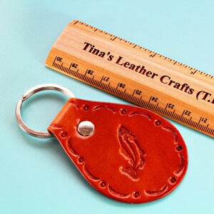 Salmon Keychain Handmade Leather Keychain, Fishing Gift for Dad ...