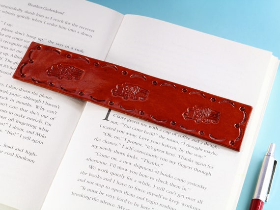 Truck Bookmark Hand Tooled Leather Bookmark Handmade | Etsy