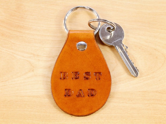 Best Dad Keychain Leather Keychain Handmade Birthday Gift | Etsy