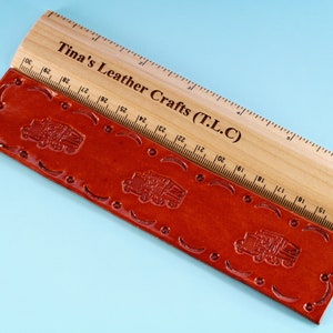 Truck Bookmark, Hand Tooled Leather Bookmark Him, Leather Gift for Dad ...