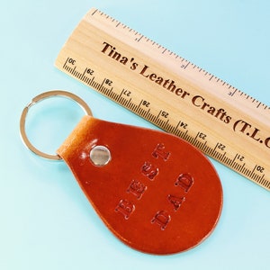 Best Dad Keychain Leather Keychain Handmade Fathers Day Gift | Etsy