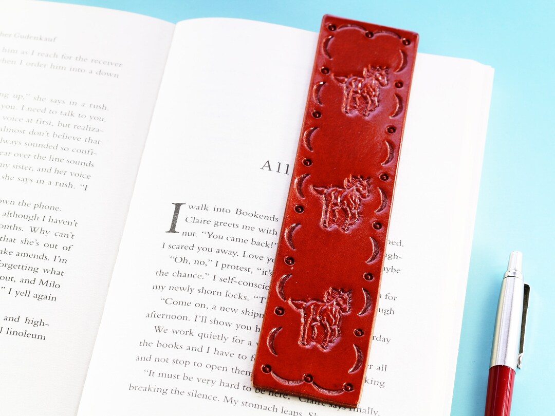 Horse Bookmark Leather Bookmark, Running Horse Book Mark Handmade ...