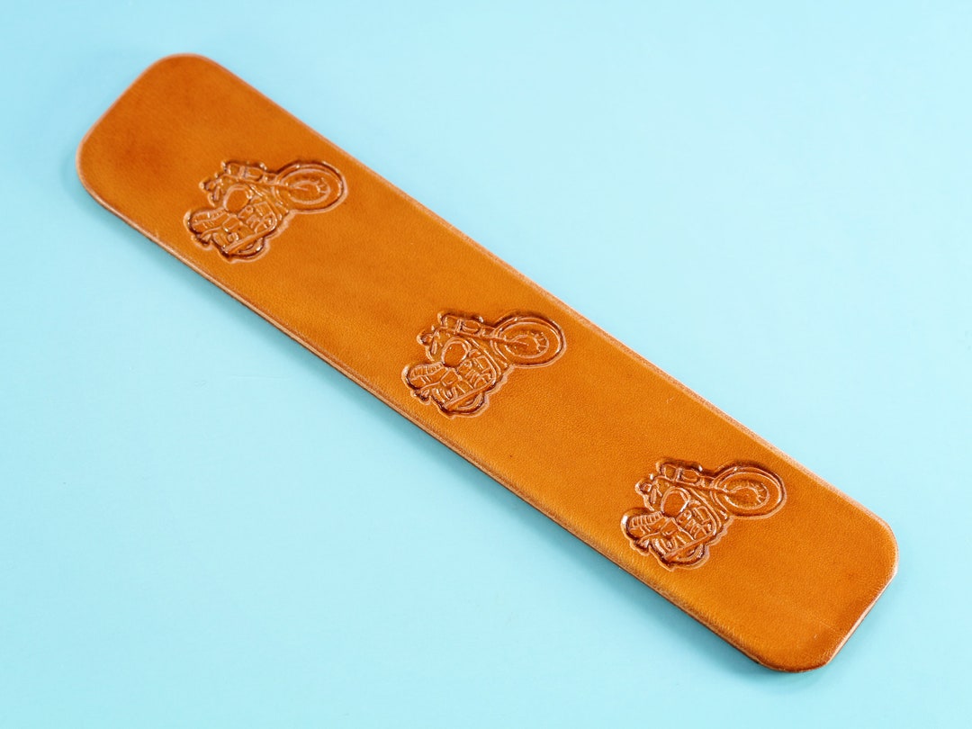 Handmade Leather Motorcycle Bookmark: Hand-stamped Biker Gift - Etsy