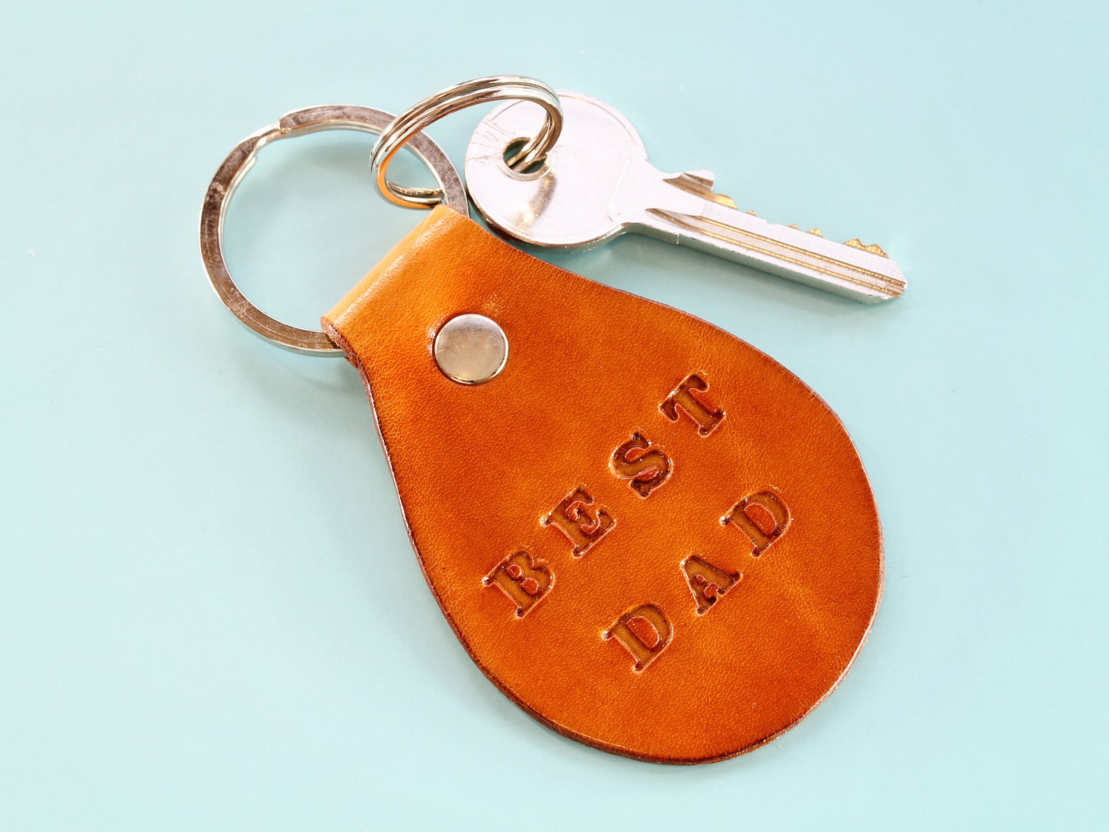 Best Dad Keychain Leather Keychain Handmade Fathers Day Gift | Etsy