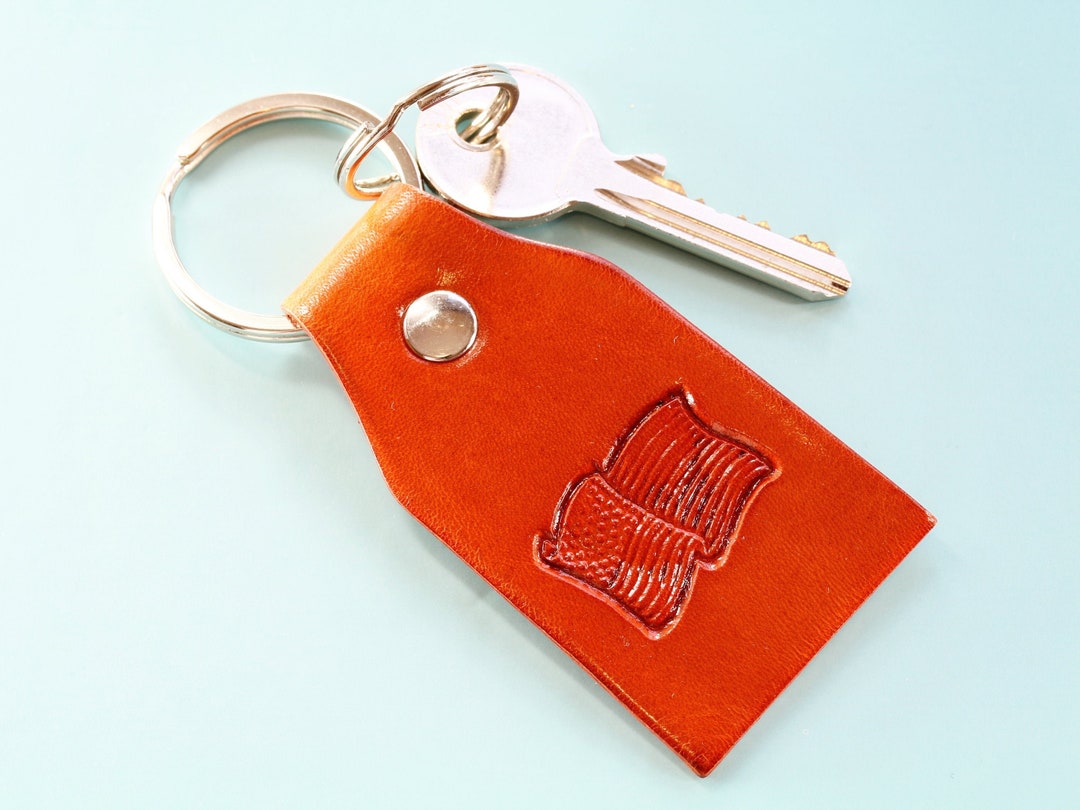 United States Flag Leather Keychain, USA Keyring American Flag Gift For ...