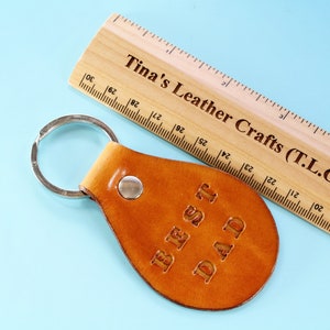 Best Dad Keychain Leather Keychain Handmade Fathers Day Gift | Etsy