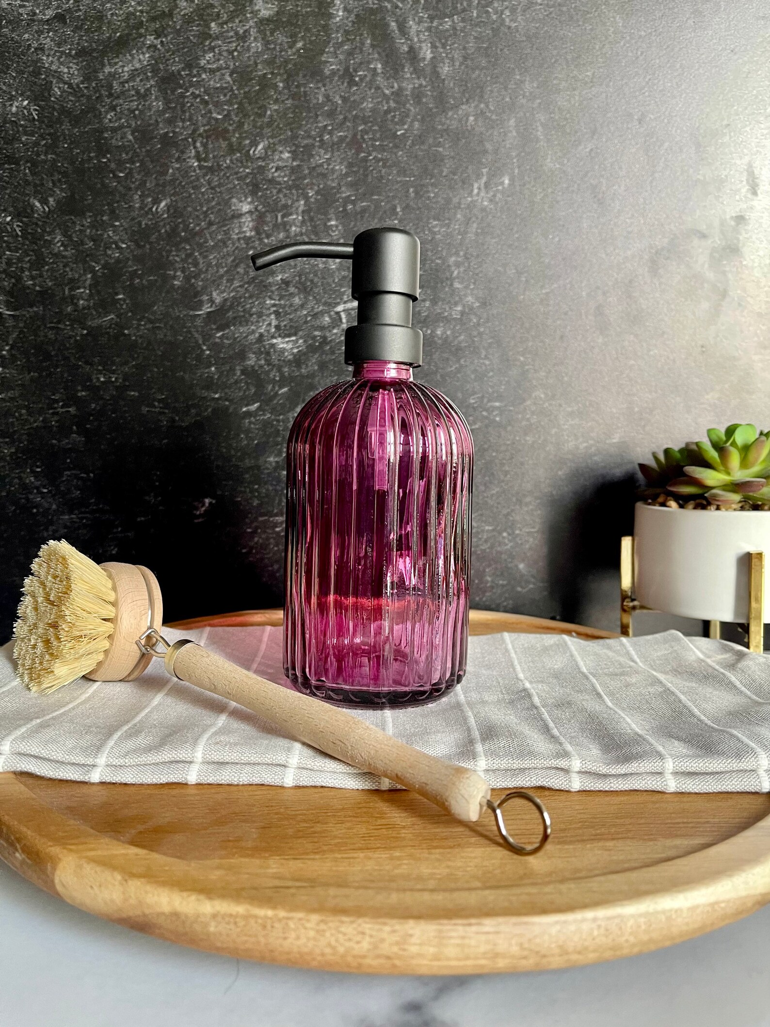 Purple Vintage Glass 14 Oz Soap Dispenser Glass Apothecary - Etsy