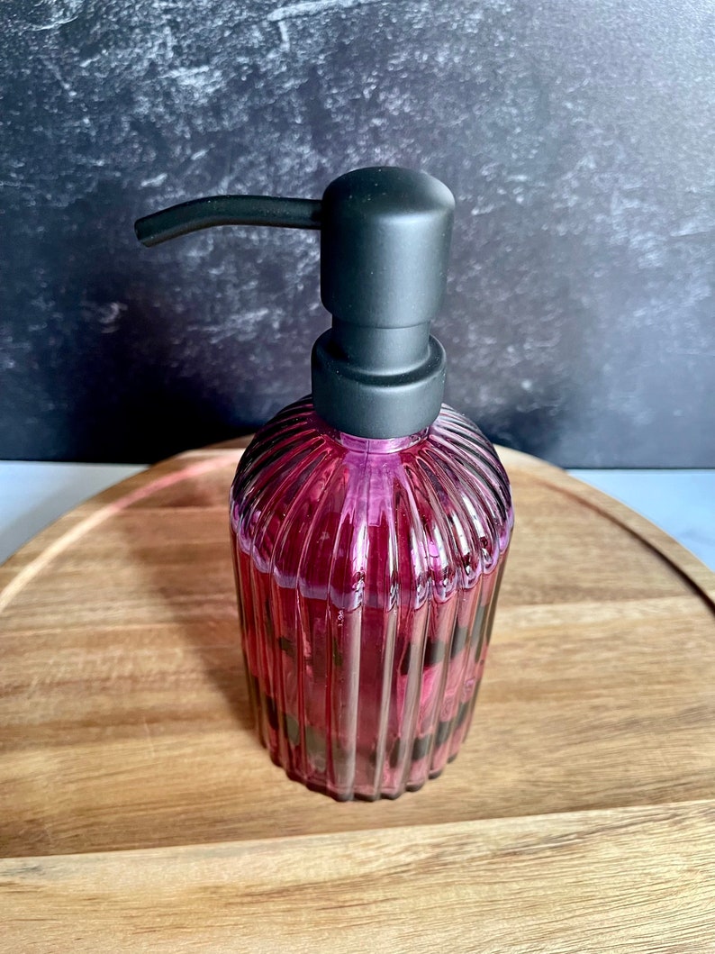 Purple Vintage Glass 14 Oz Soap Dispenser Glass Apothecary - Etsy