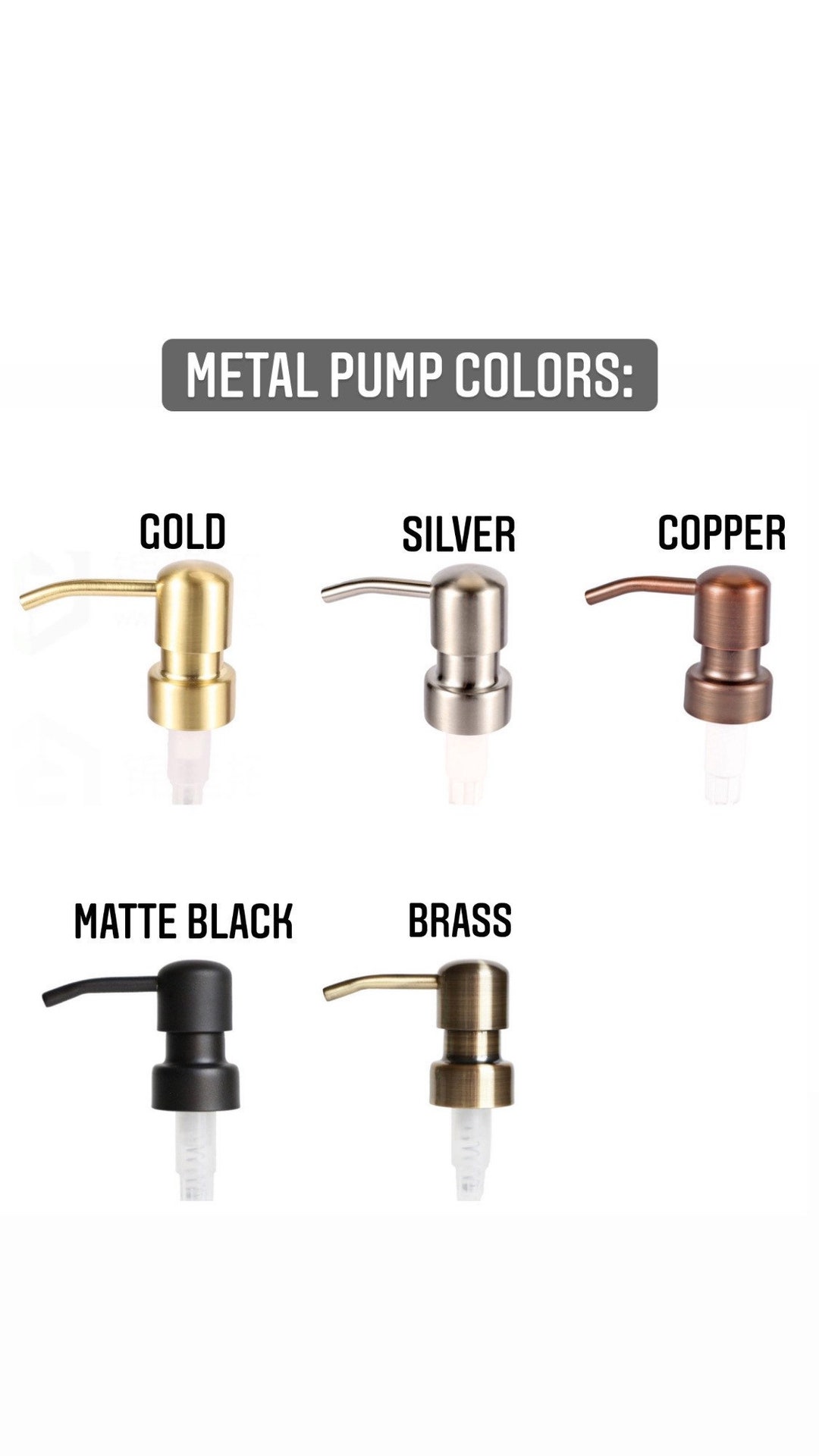 Metal Pumps ONLY | Stainless Steel | Soap Dispensers | Hand Wash/dish ...
