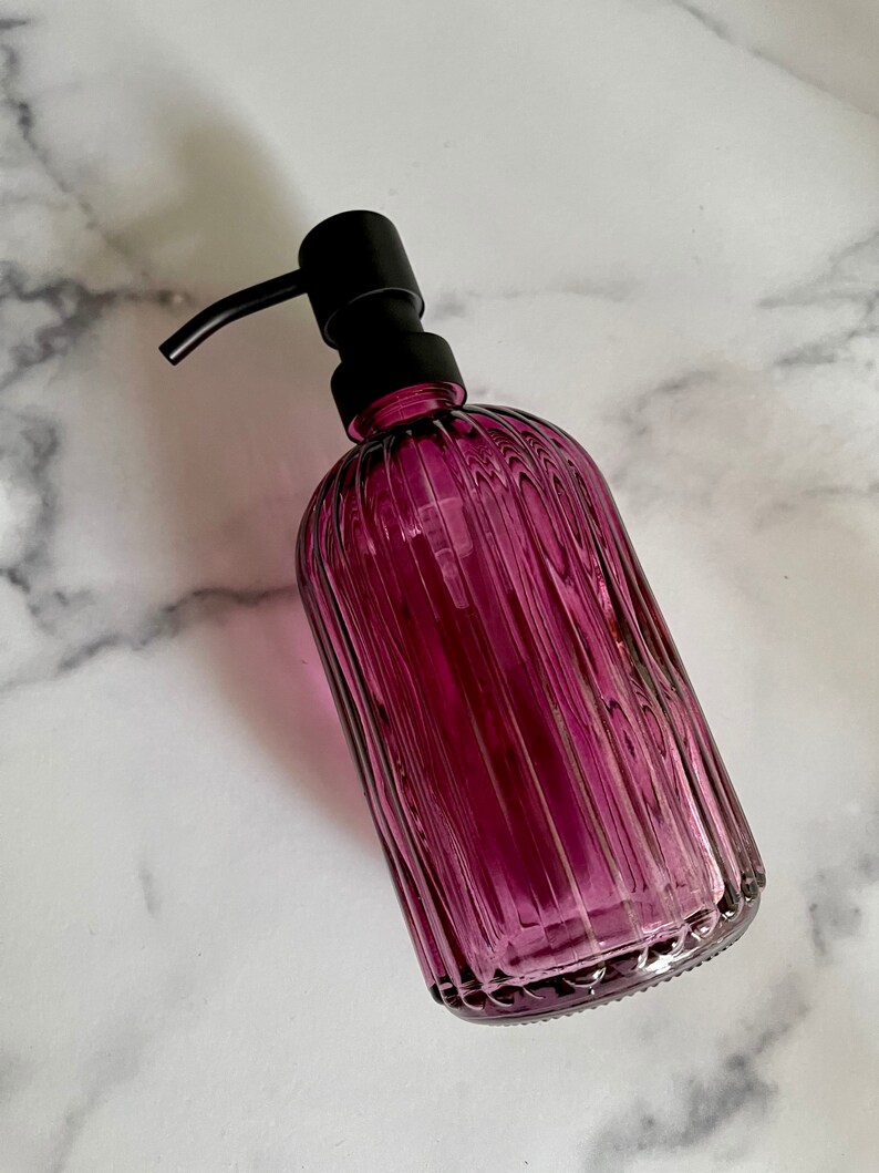 Purple Vintage Glass 14 Oz Soap Dispenser Glass Apothecary - Etsy