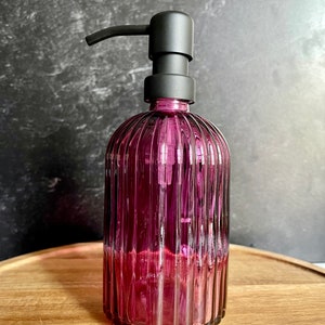 Purple Vintage Glass 14 Oz Soap Dispenser Glass Apothecary Refillable ...