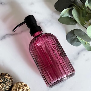 Purple Vintage Glass 14 Oz Soap Dispenser Glass Apothecary - Etsy