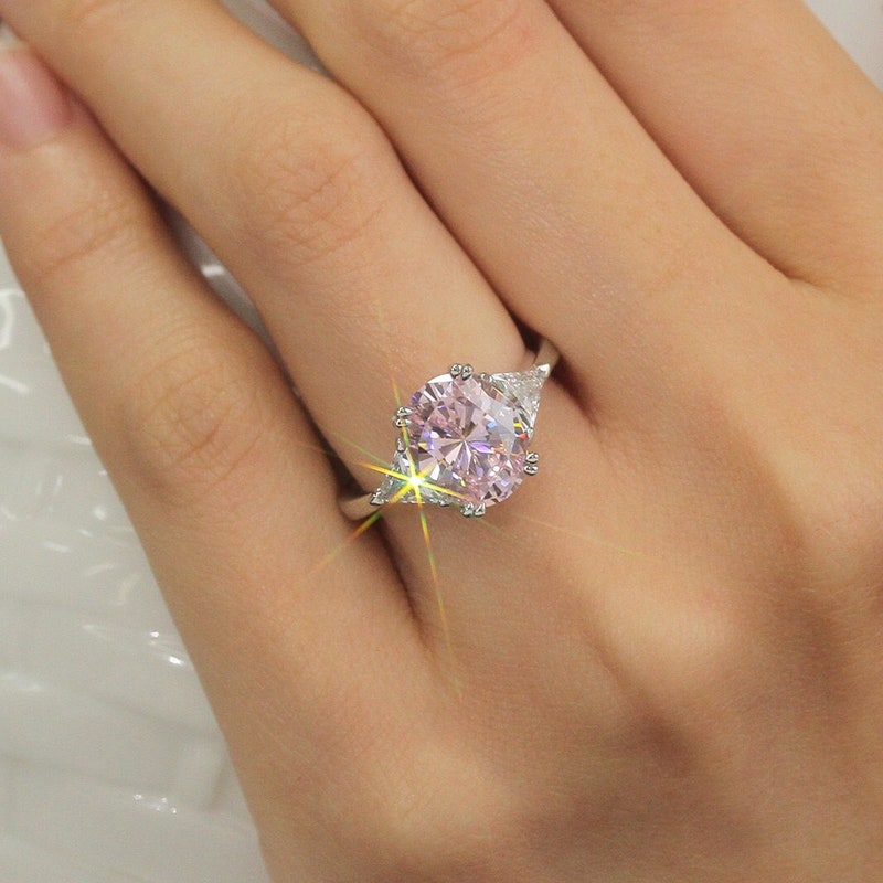 Pink Engagement Ring - Etsy