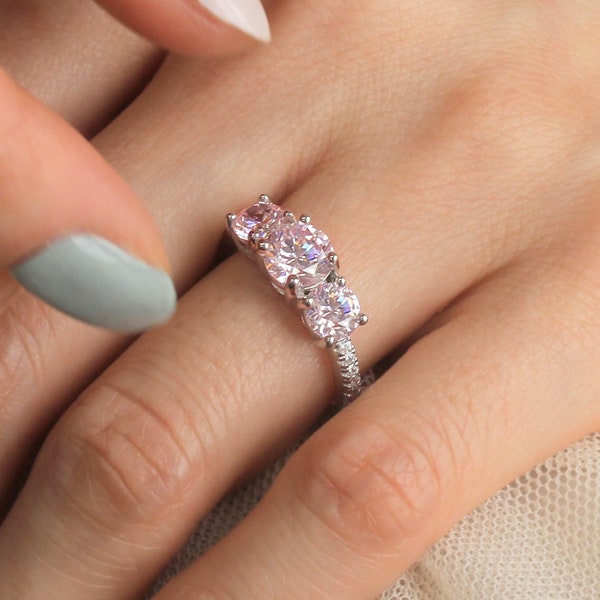 Ring With Pink Stone - Etsy