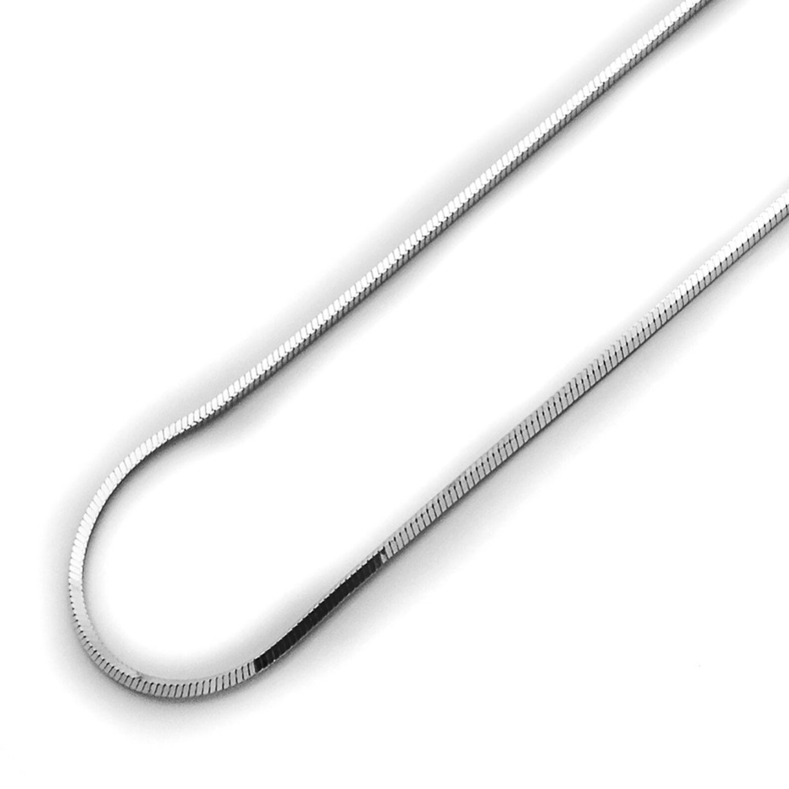 0.7mm 925 Sterling Silver Necklace Square Snake Chain Necklace - Etsy