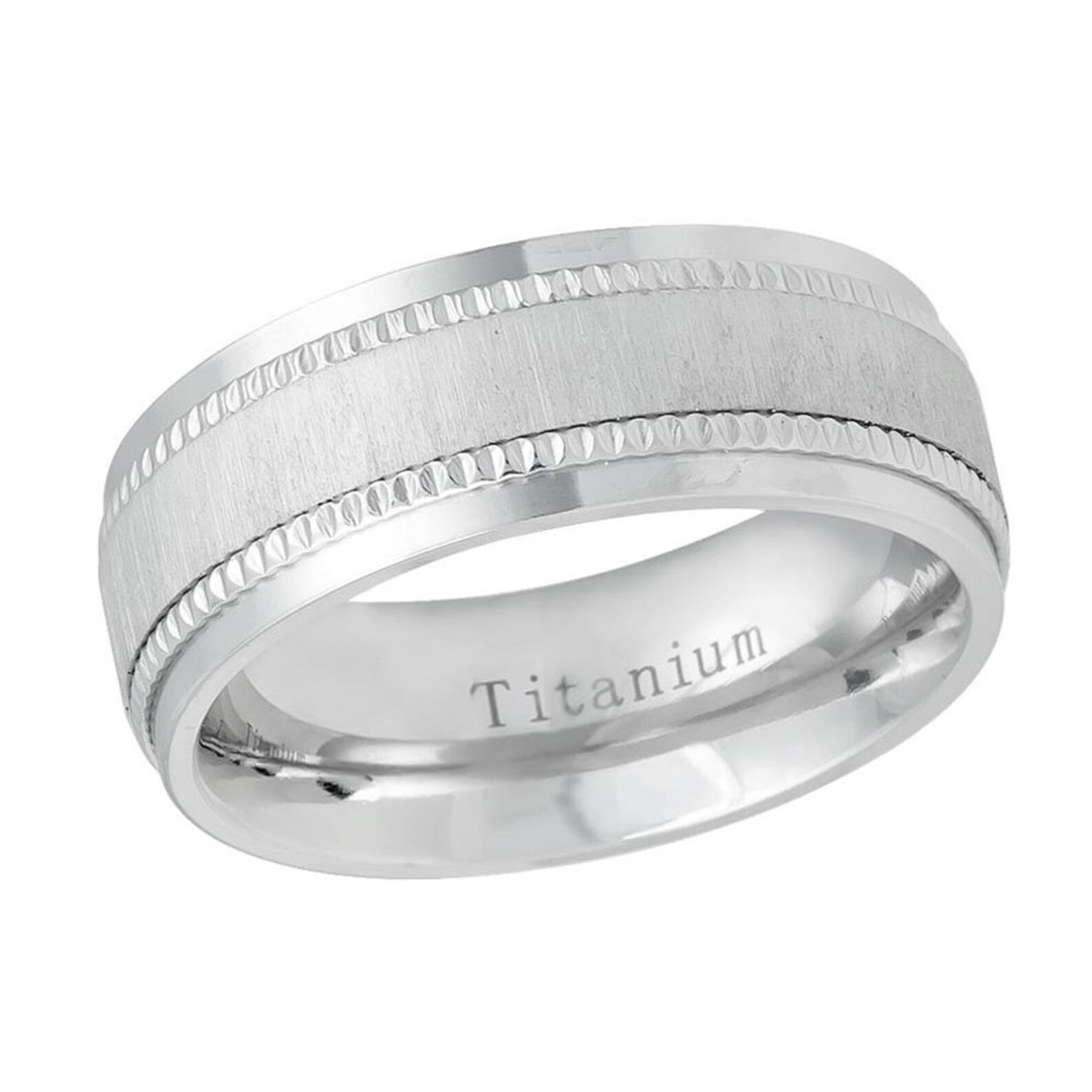 Custom Engraved Personalized Ring 8mm Titanium Band White - Etsy