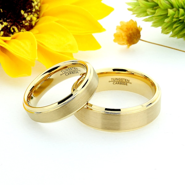 Tungsten Wedding Band Set - Etsy UK