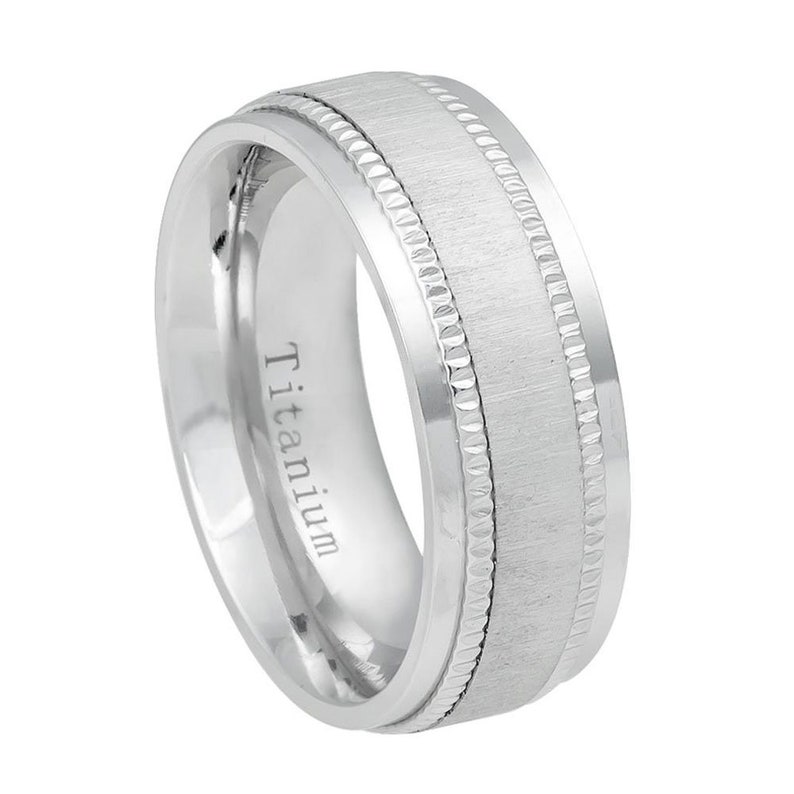 Custom Engraved Personalized Ring 8mm Titanium Band White - Etsy