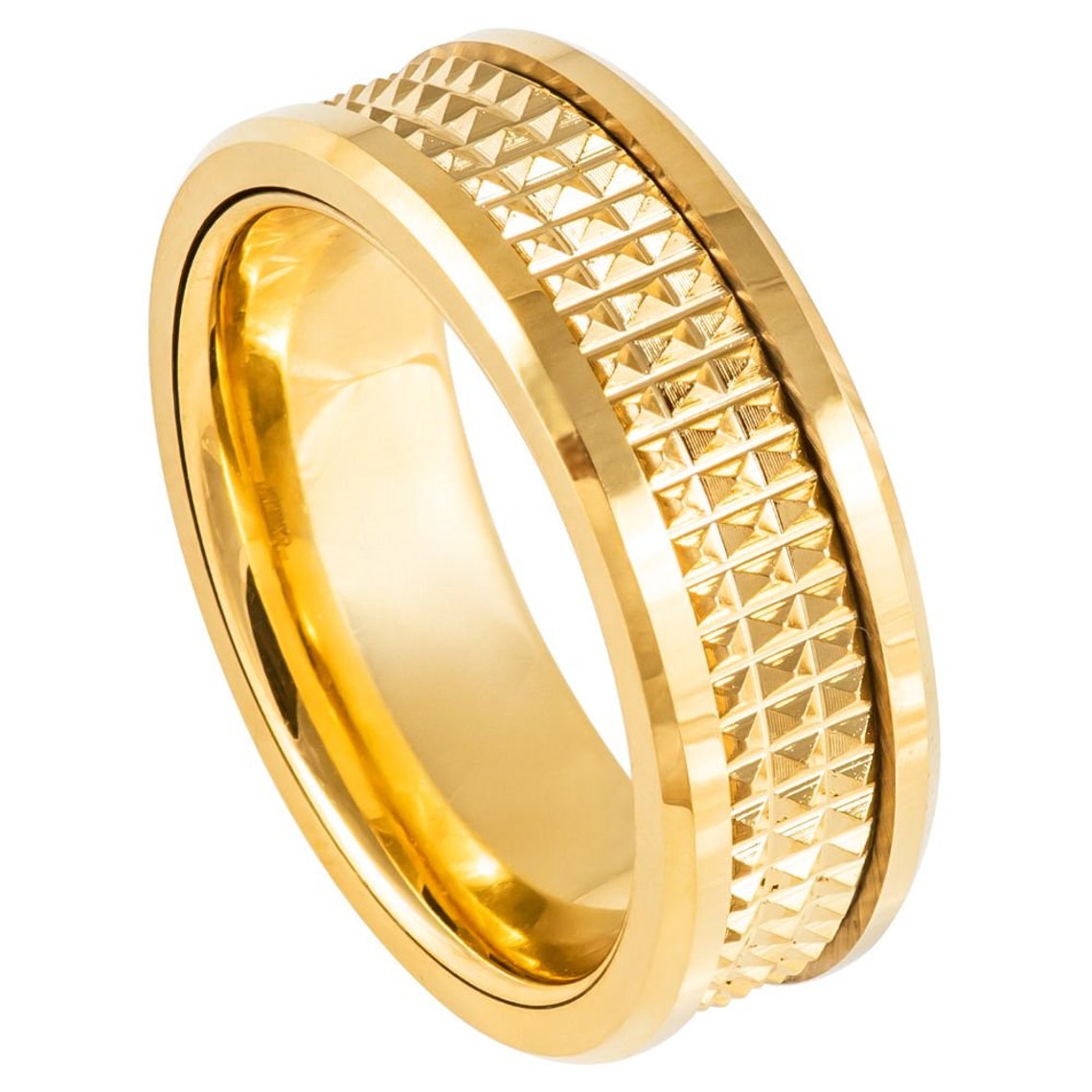 Men Women Tungsten Ring 8mm Yellow Gold IP Ring Plated - Etsy