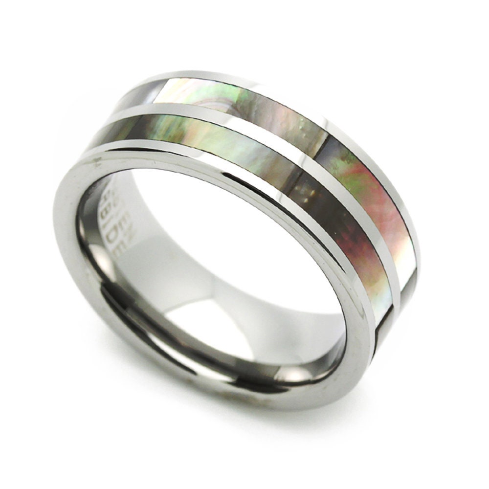 Men Women Tungsten Wedding Band 8MM Inlaid Tungsten Ring | Etsy
