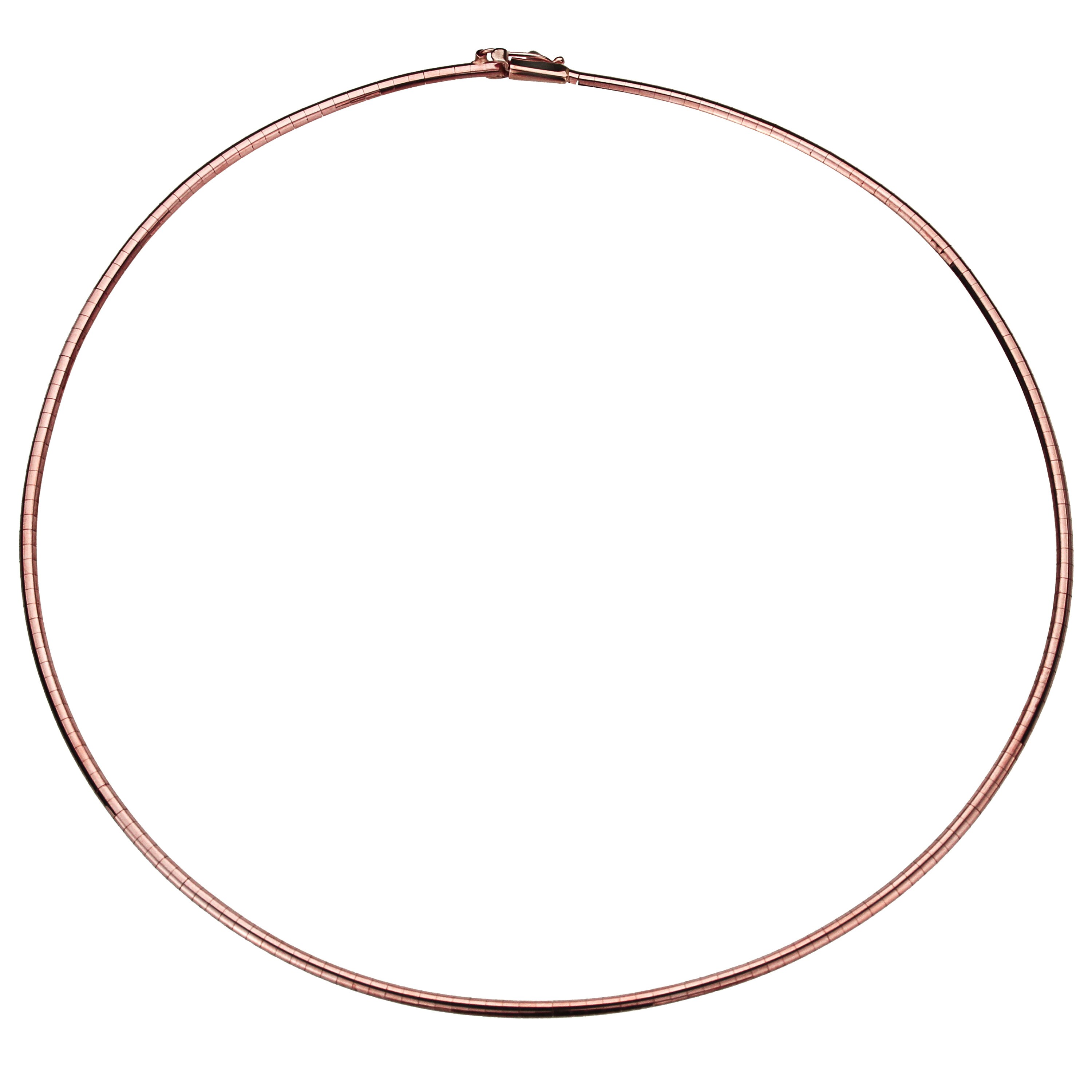 Women Solid 14K Rose Gold Chain Necklace 2mm Flat Omega | Etsy