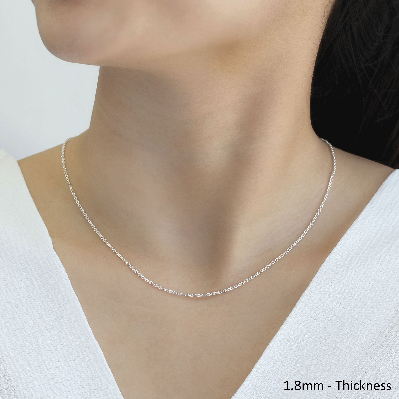 Cable Chain Sterling Silver Necklace for Women CABLE LINK - Etsy