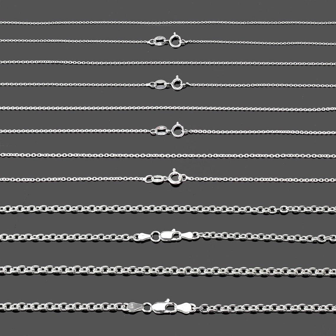Cable Chain, Sterling Silver Necklace for Women, CABLE LINK Chain ...