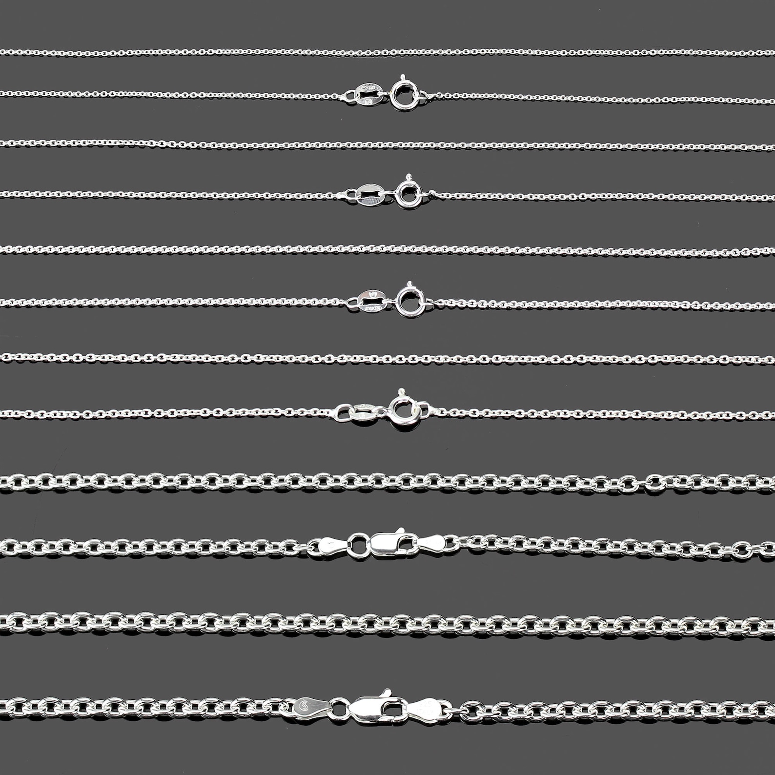 Cable Chain, Sterling Silver Necklace for Women, CABLE LINK Chain ...