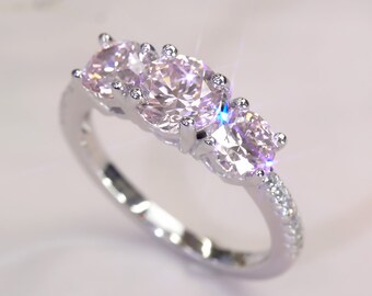 Pink Stone Wedding Ring - Etsy