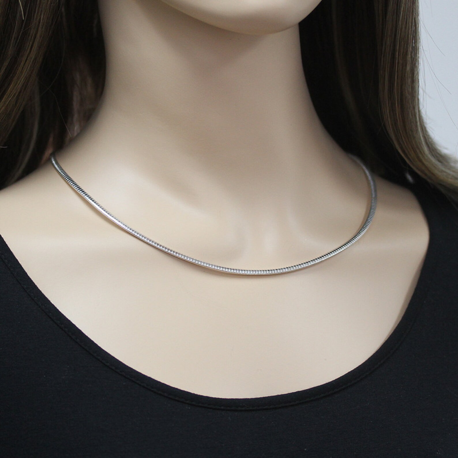 Collier OMEGA 3mm Collier en argent sterling femmes hommes - Etsy France