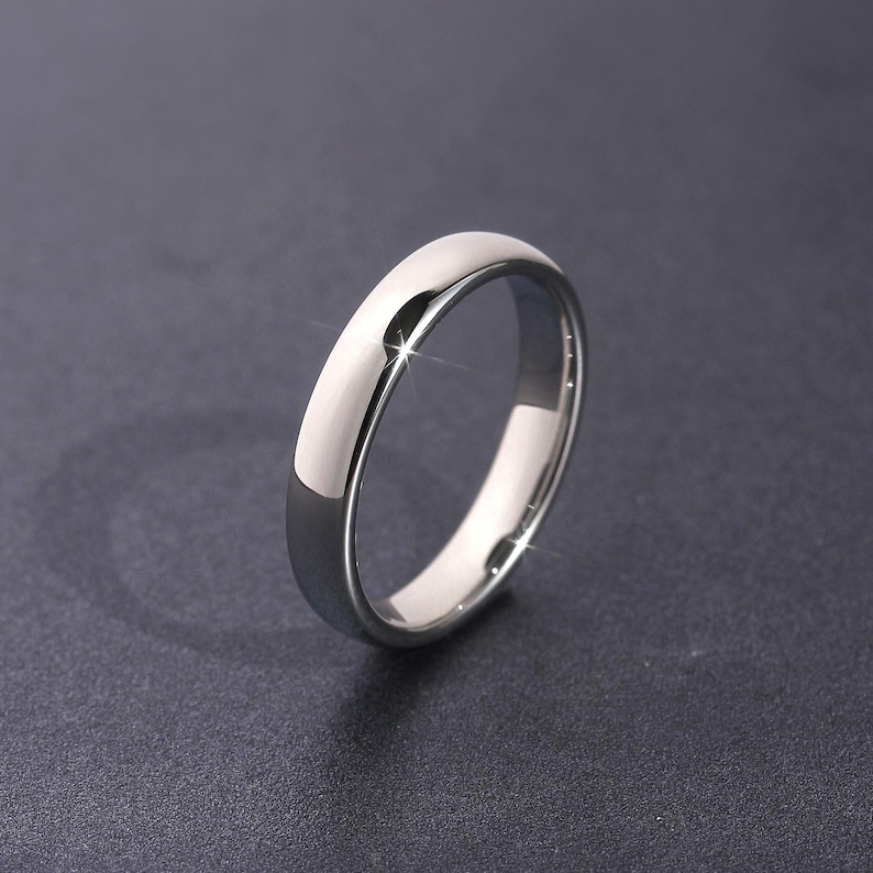 Matching Couples Rings, White Tungsten Wedding Band 4mm, 6mm, 8mm ...