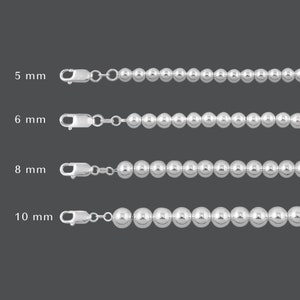 Ball Chain, Sterling Silver Chain Necklace Women, 5mm to 10mm Wide ...