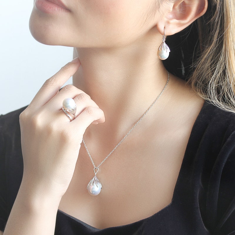 Real Pearl Jewelry Sets - Etsy