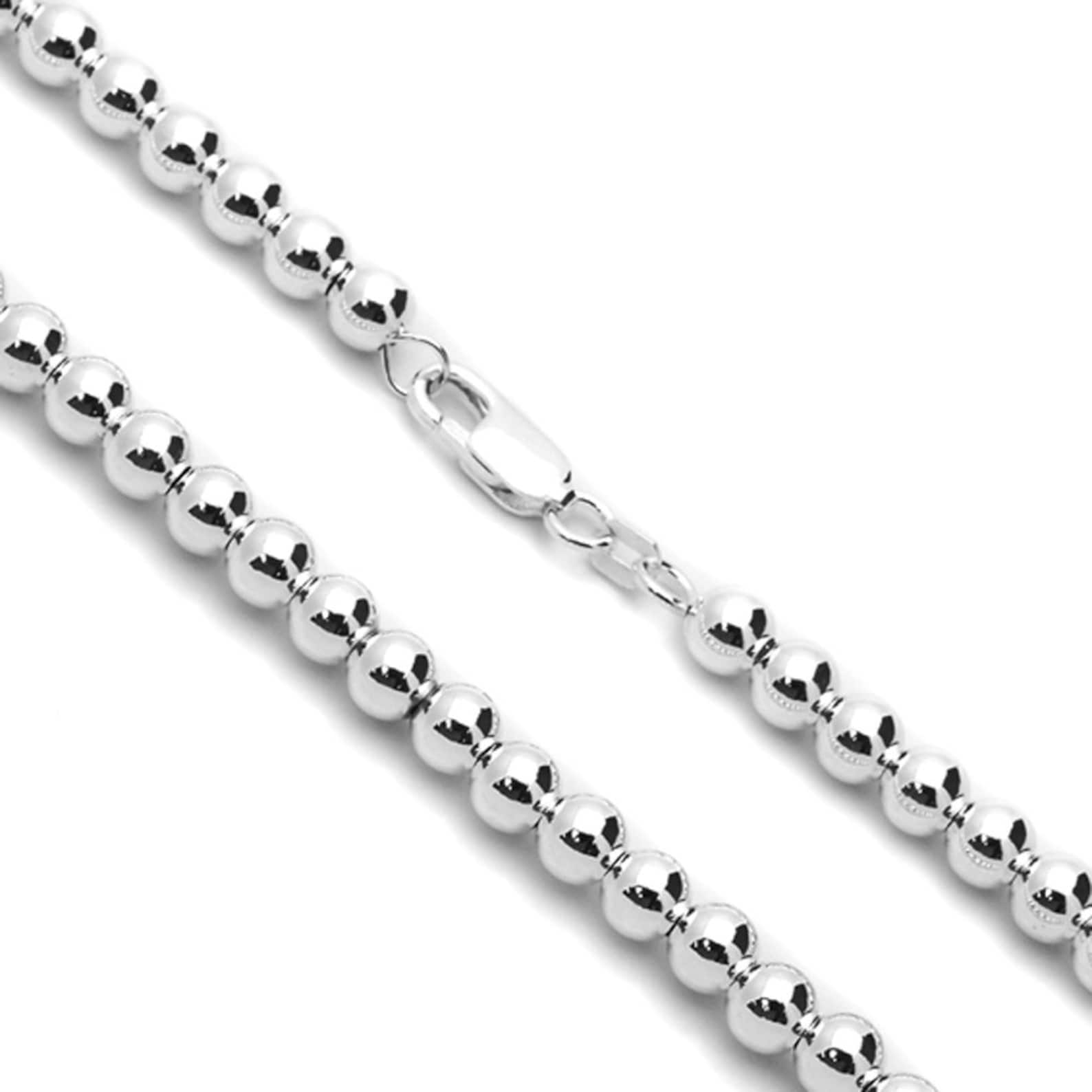 Ball Chain Necklace or Bracelet, 925 Sterling Silver, 5mm to 10mm ...