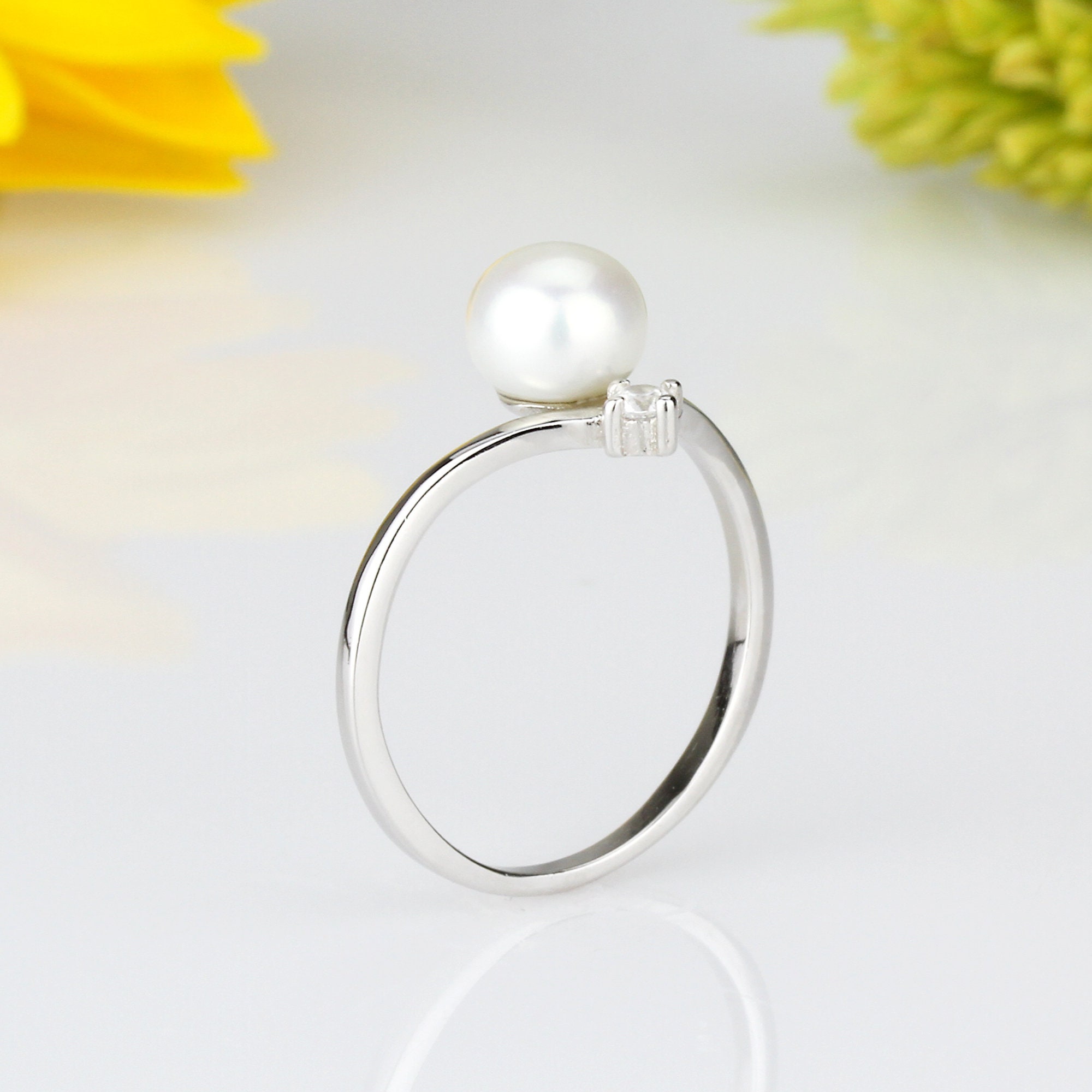 Genuine Pearl Ring 925 Sterling Silver Ring Tahitian Black | Etsy