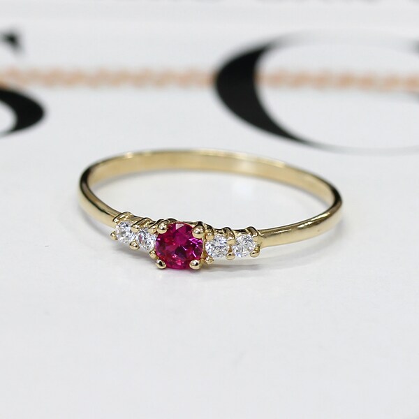 Small Ruby Ring - Etsy