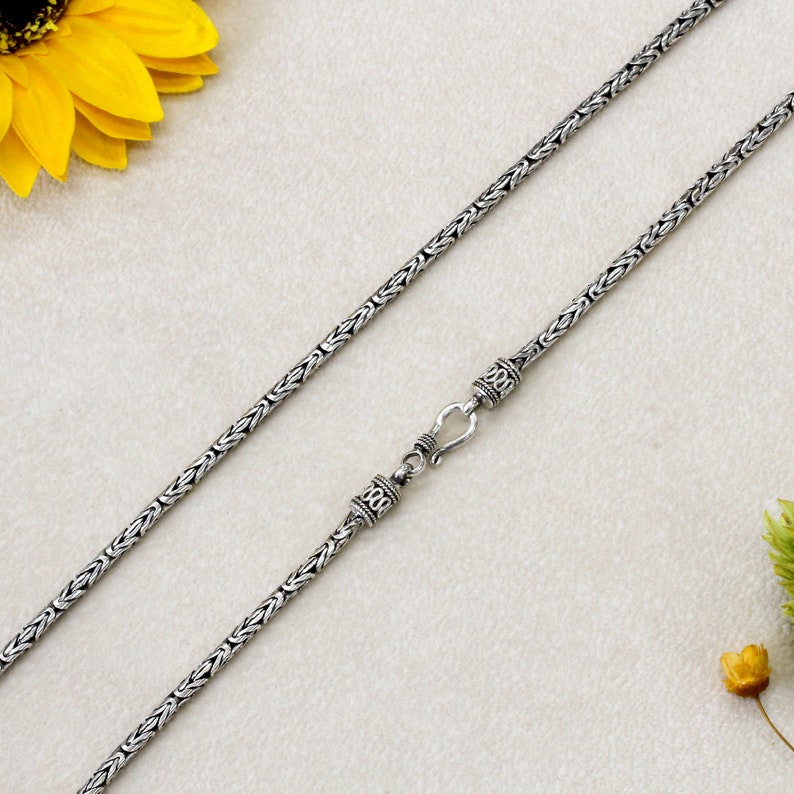 BYZANTINE Chain, Men Women 925 Sterling Silver Necklace, 2.5mm, 3mm ...