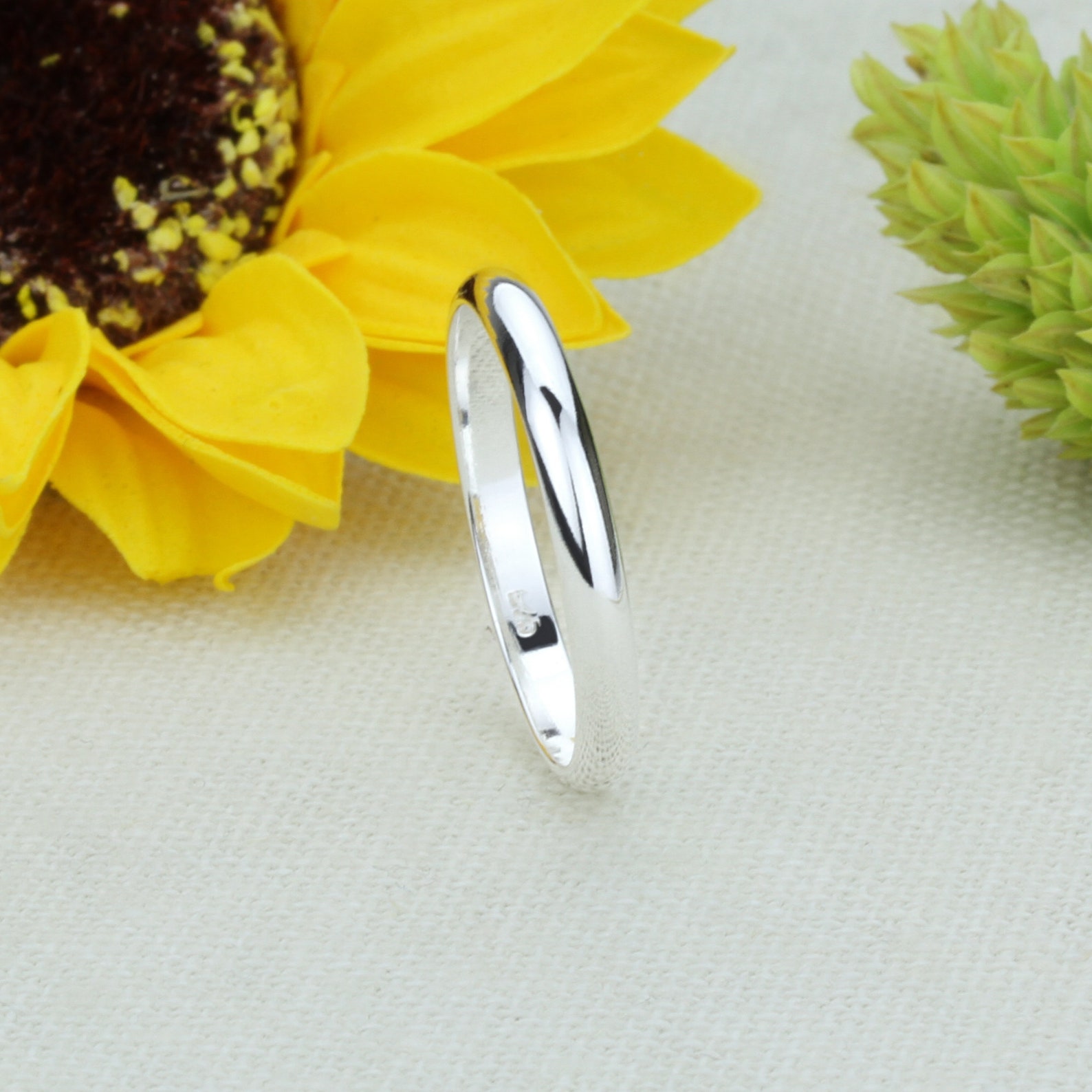 3mm Sterling Silver 925 Ring Classic Domed Band / Gift Box / - Etsy