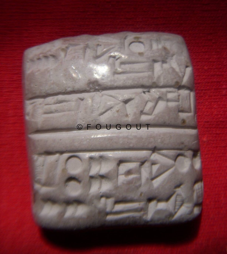 BEER Cuneiform Sumerian Tablet Museum Reproduction. 3,000 B. C. With ...
