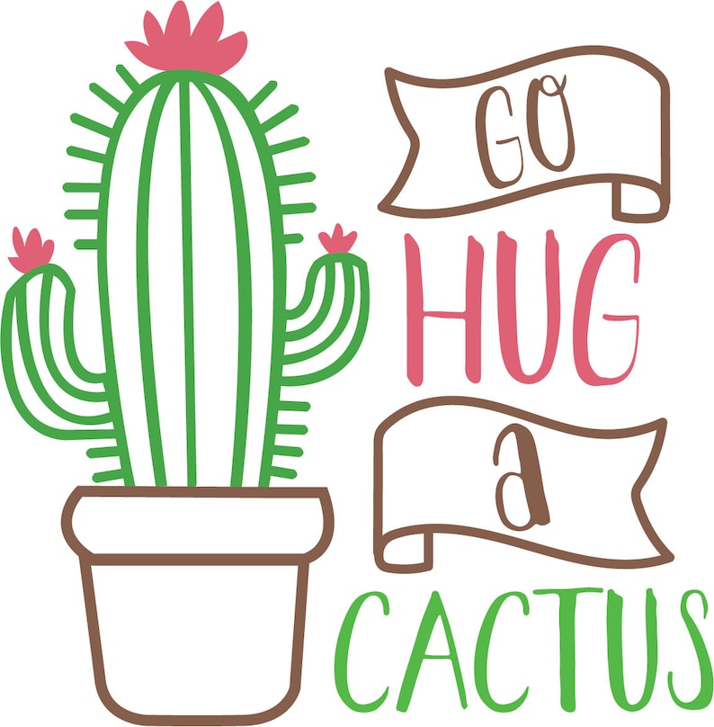 Go Hug A Cactus SVG - Etsy