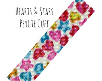 Seed Bead Bracelet Pattern, Heartbeat Cuff Peyote Pattern, Digital PDF ...
