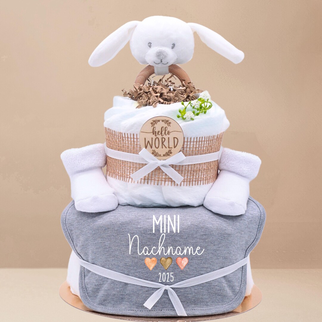 Diaper Cakesayings Bib Mini Names or Surnames 2025 Mottled Greybib ...