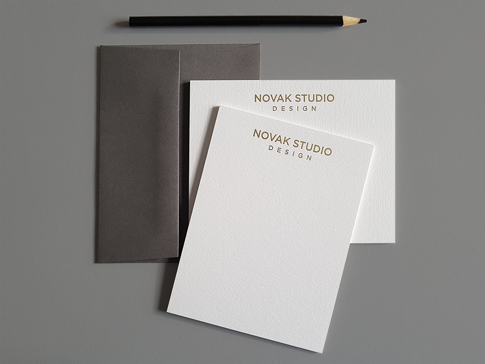 Personalized Gold Foil Note Cards - Etsy