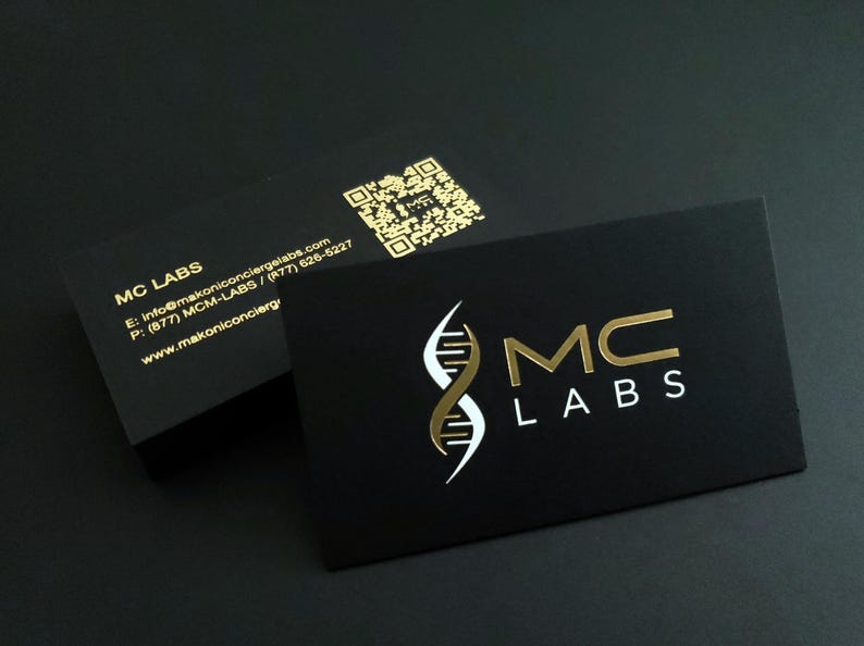 Black Business Cards - 700gsm - Foil on Double Sided - Etsy