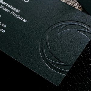Black Business Cards - 700gsm - Blind Impression With Foil Printing - Etsy