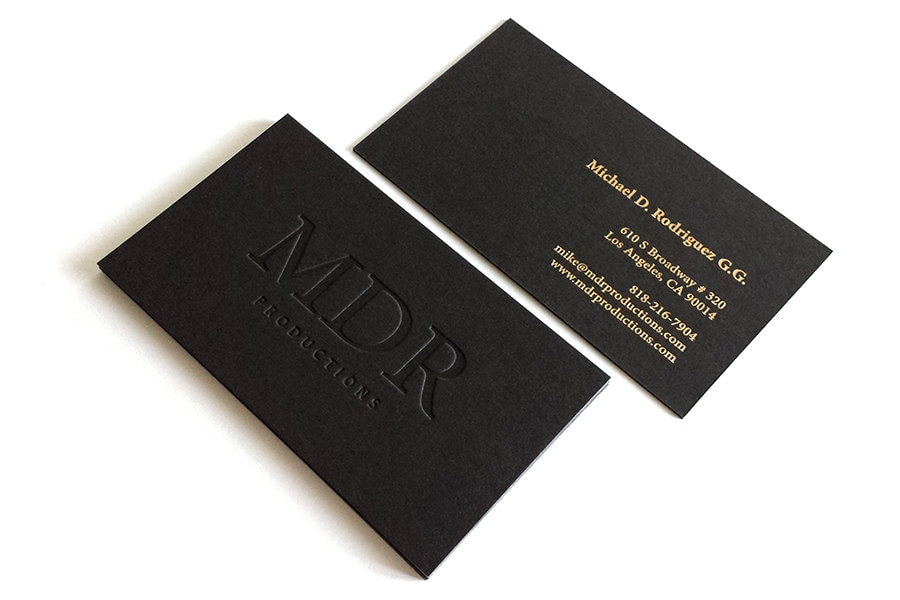 Black Business Cards 700gsm 1 Foil color with Blind | Etsy