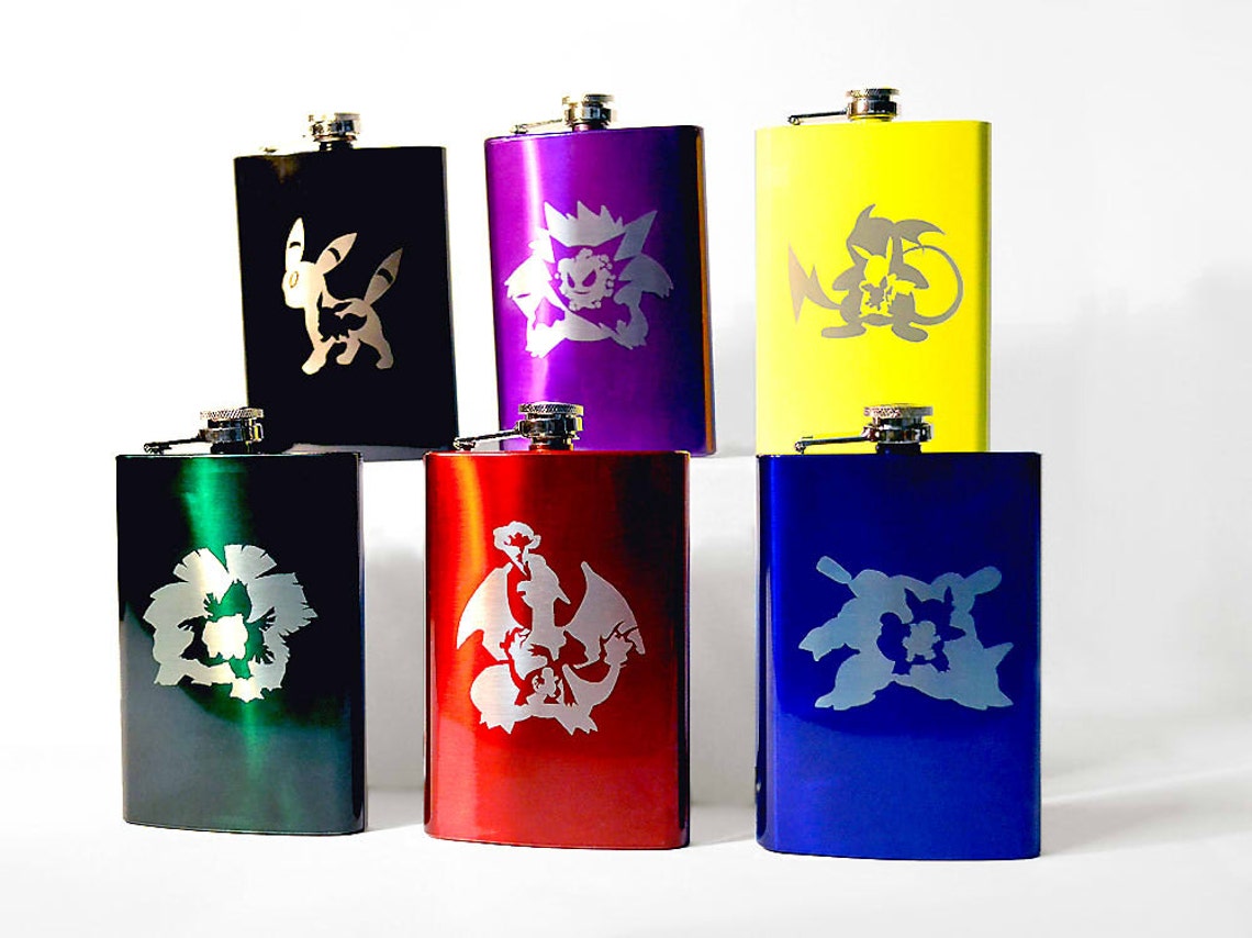 Pokemon Evolution 8oz Flask CHOOSE ONE EVOLUTION - Etsy Australia