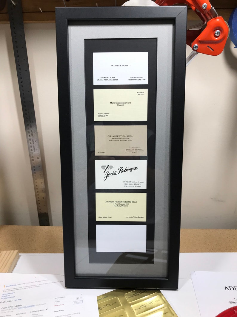 Frame Your Cards Business Card Frameretirement Giftvintage | Etsy